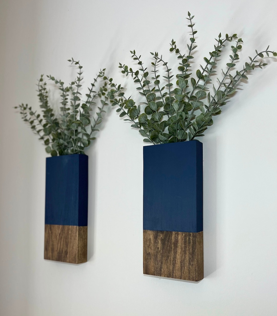 Hand-painted Wooden Block Vases - Handcrafted Wall Vase - Handcrafted ...