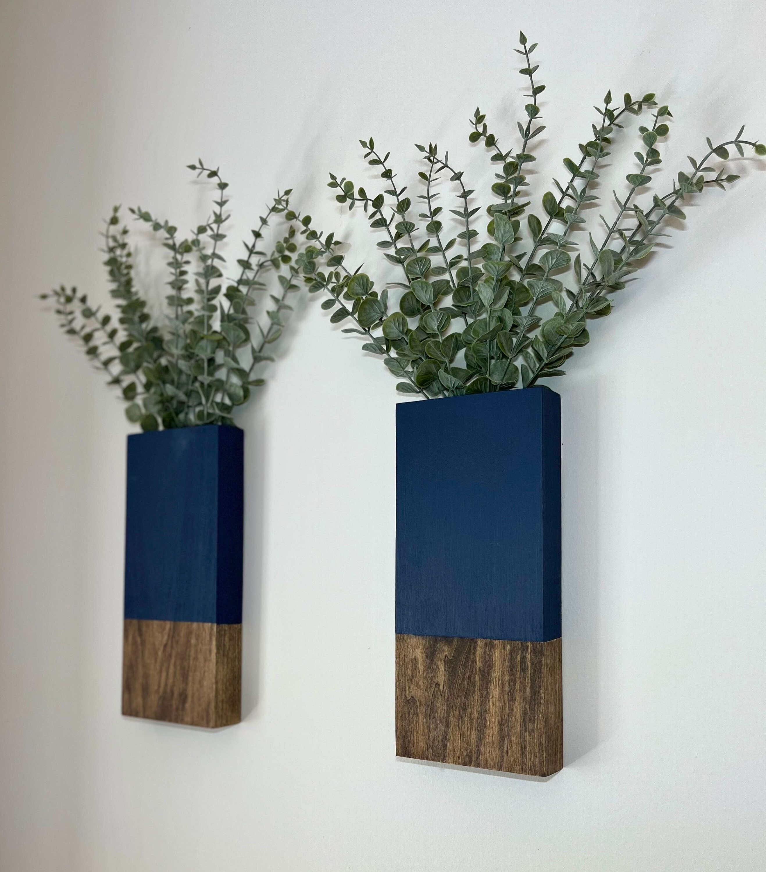 Hand-painted Wooden Block Vases - Handcrafted Wall Vase - Handcrafted ...