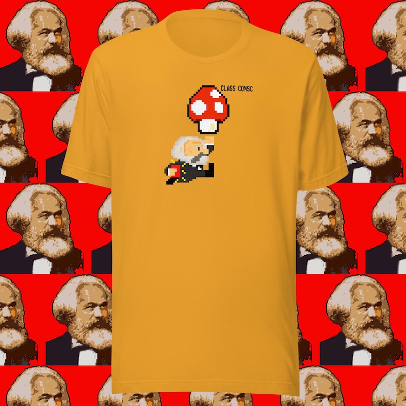 Class Consciousness T Shirt Marx Pixel Art Super Mario Parody Mushroom ...