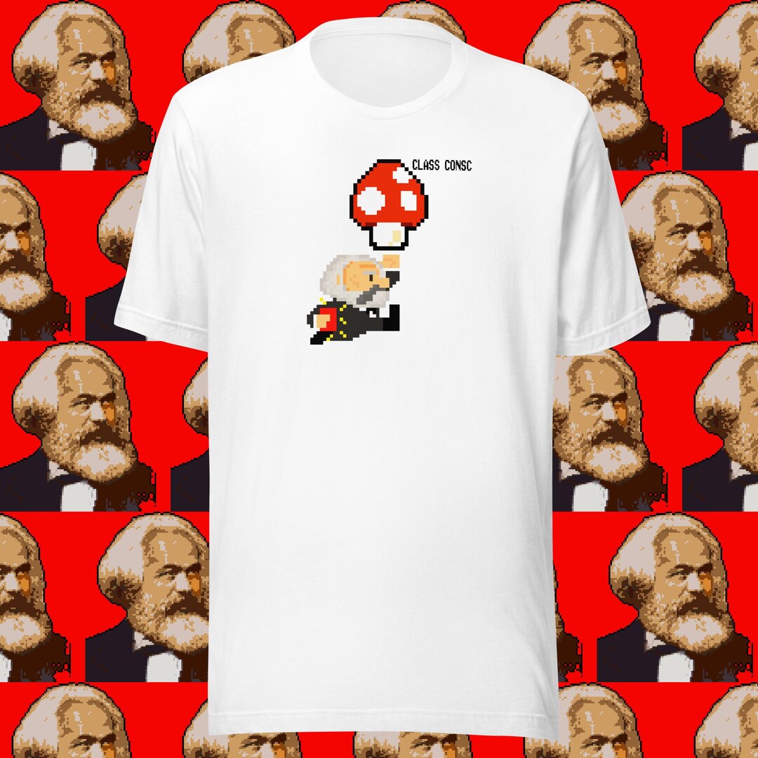 Class Consciousness T Shirt Marx Pixel Art Super Mario Parody Mushroom ...
