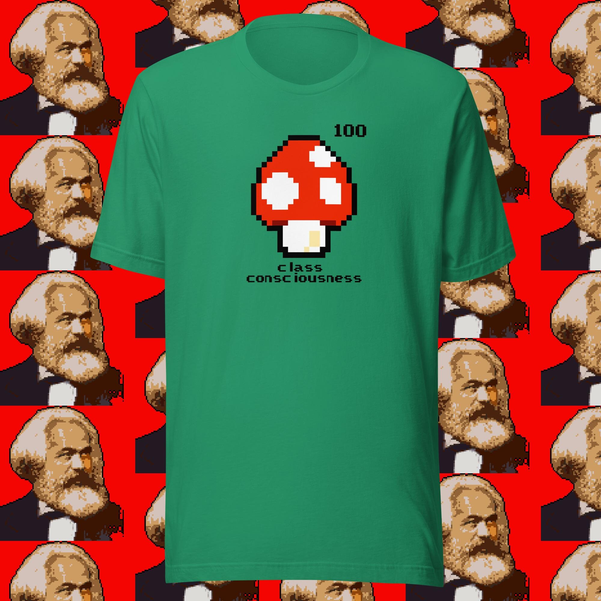 Marx Class Consciousness Pixel Art Mushroom 8 Bit Arcade Game Unisex T ...
