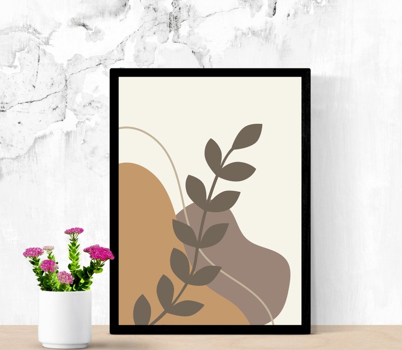 Abstract Wall Art Prints, Aesthetic Bohemian Print, Neutral Geometric ...