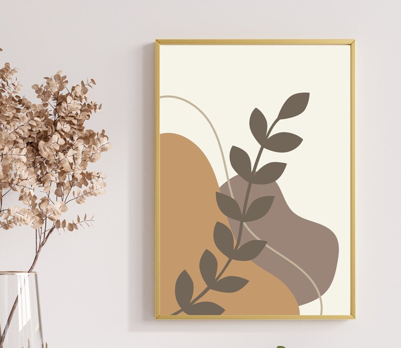 Abstract Wall Art Prints, Aesthetic Bohemian Print, Neutral Geometric ...