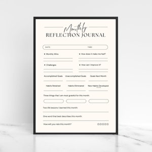 Monthly Reflection Printable Planner, Monthly Reviews, Monthly ...