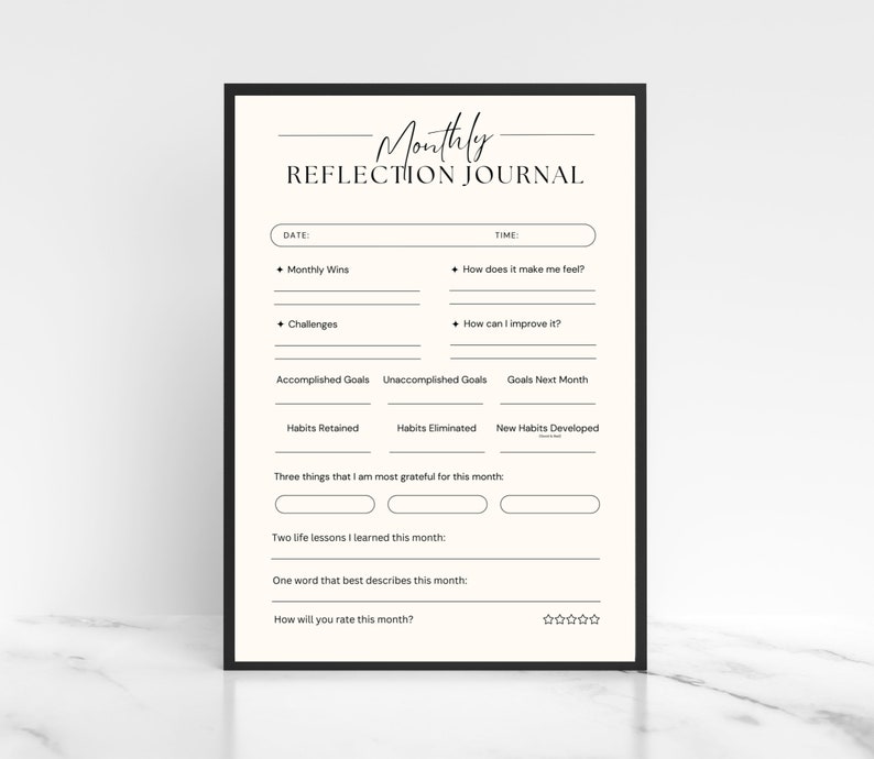 Monthly Reflection Printable Planner, Monthly Reviews, Monthly ...