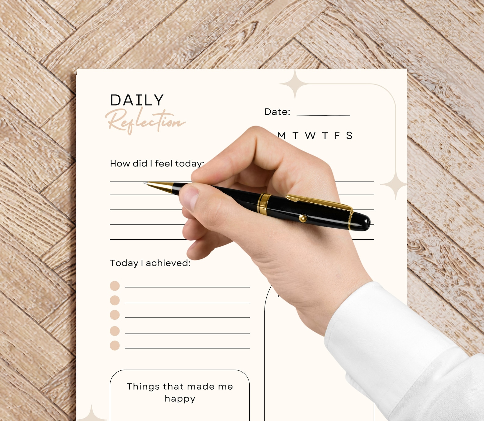 Daily Reflection Journal Printable, Daily Reviews Printable, Self ...