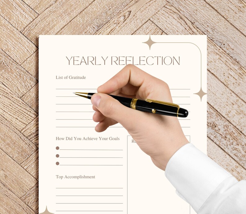 Yearly Reflection Journal, Yearly Review, Annual Review, Yearly Goals ...