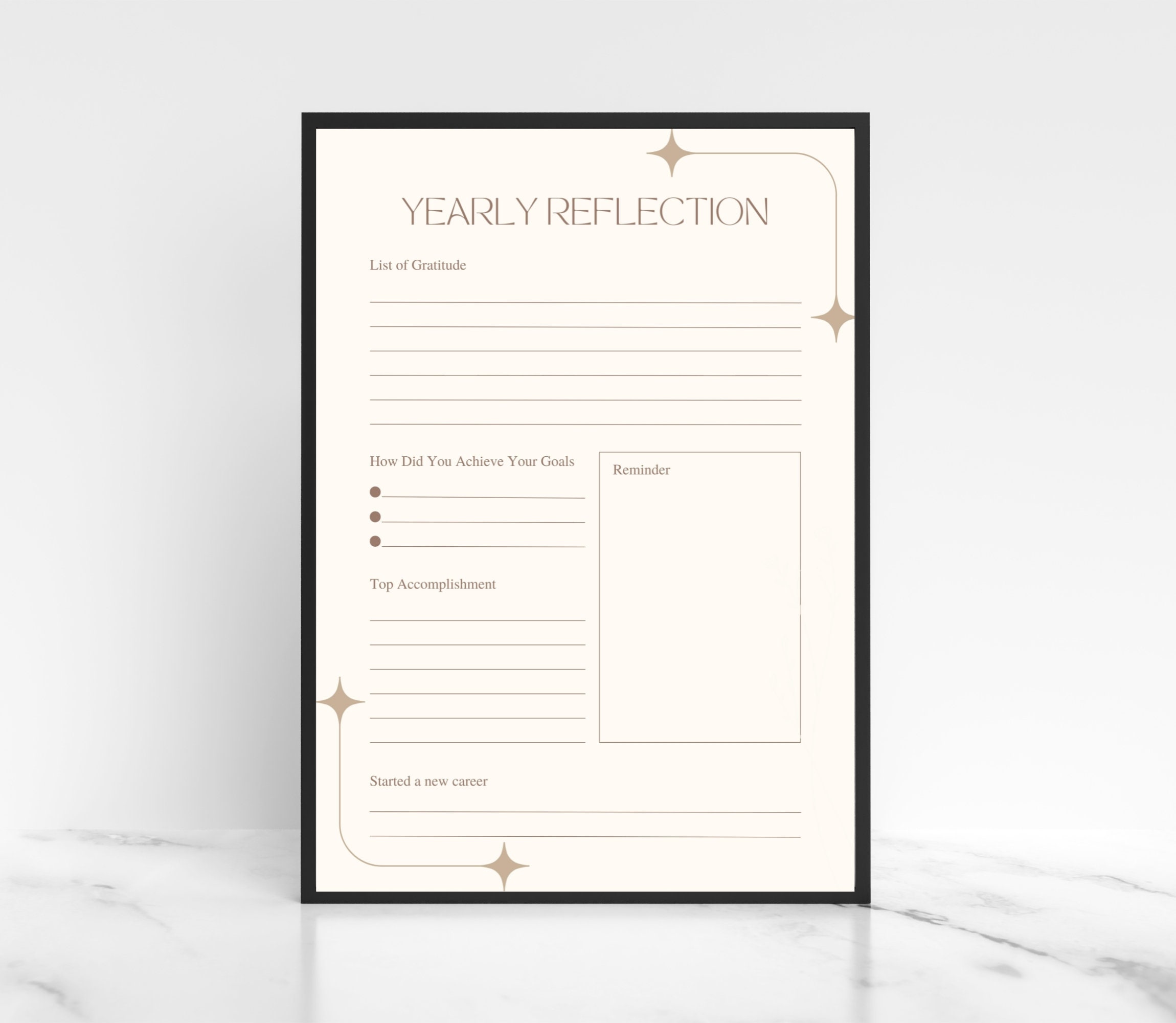 Yearly Reflection Journal, Yearly Review, Annual Review, Yearly Goals ...