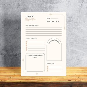 Daily Reflection Journal Printable, Daily Reviews Printable, Self ...