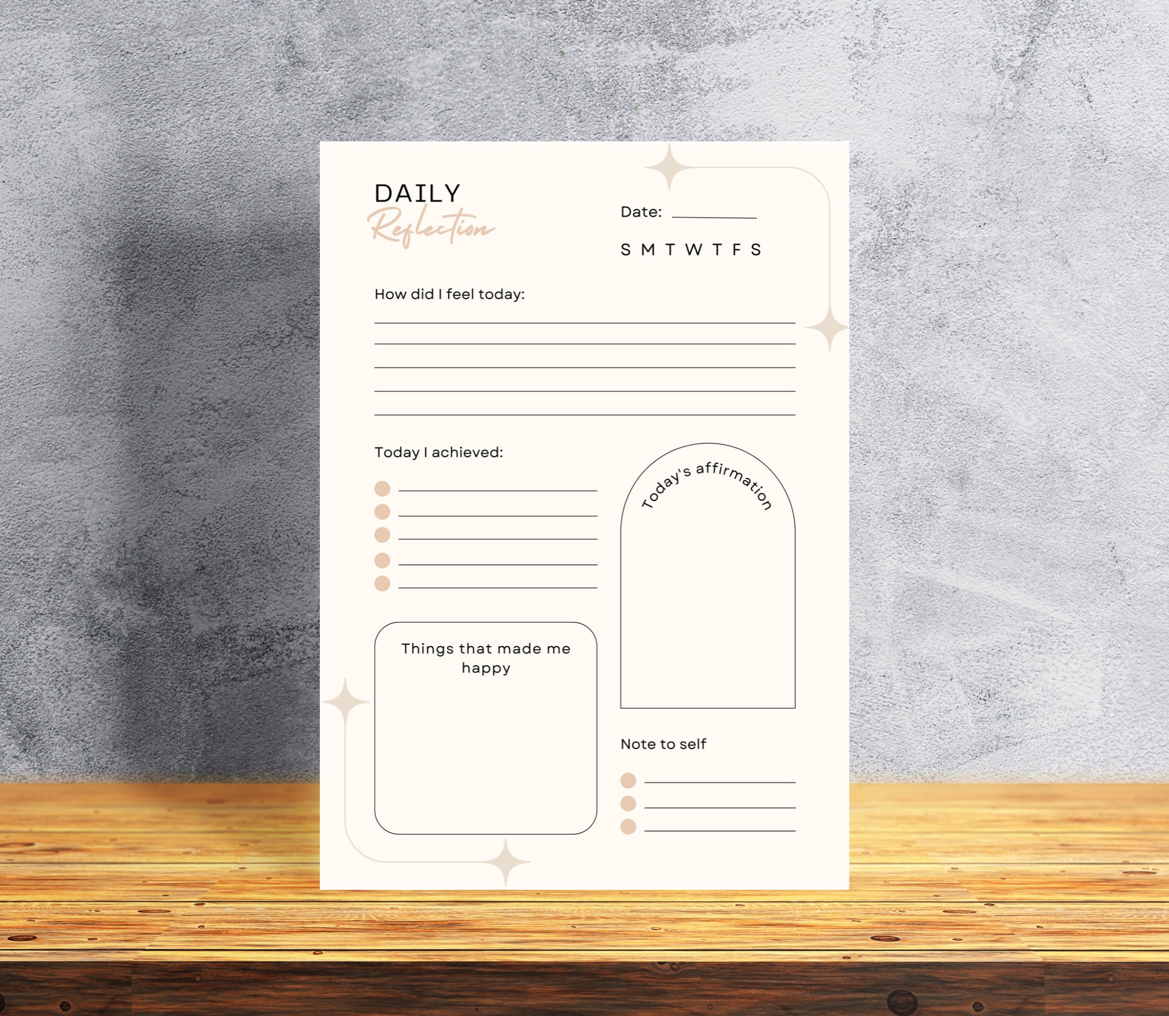 Daily Reflection Journal Printable, Daily Reviews Printable, Self ...