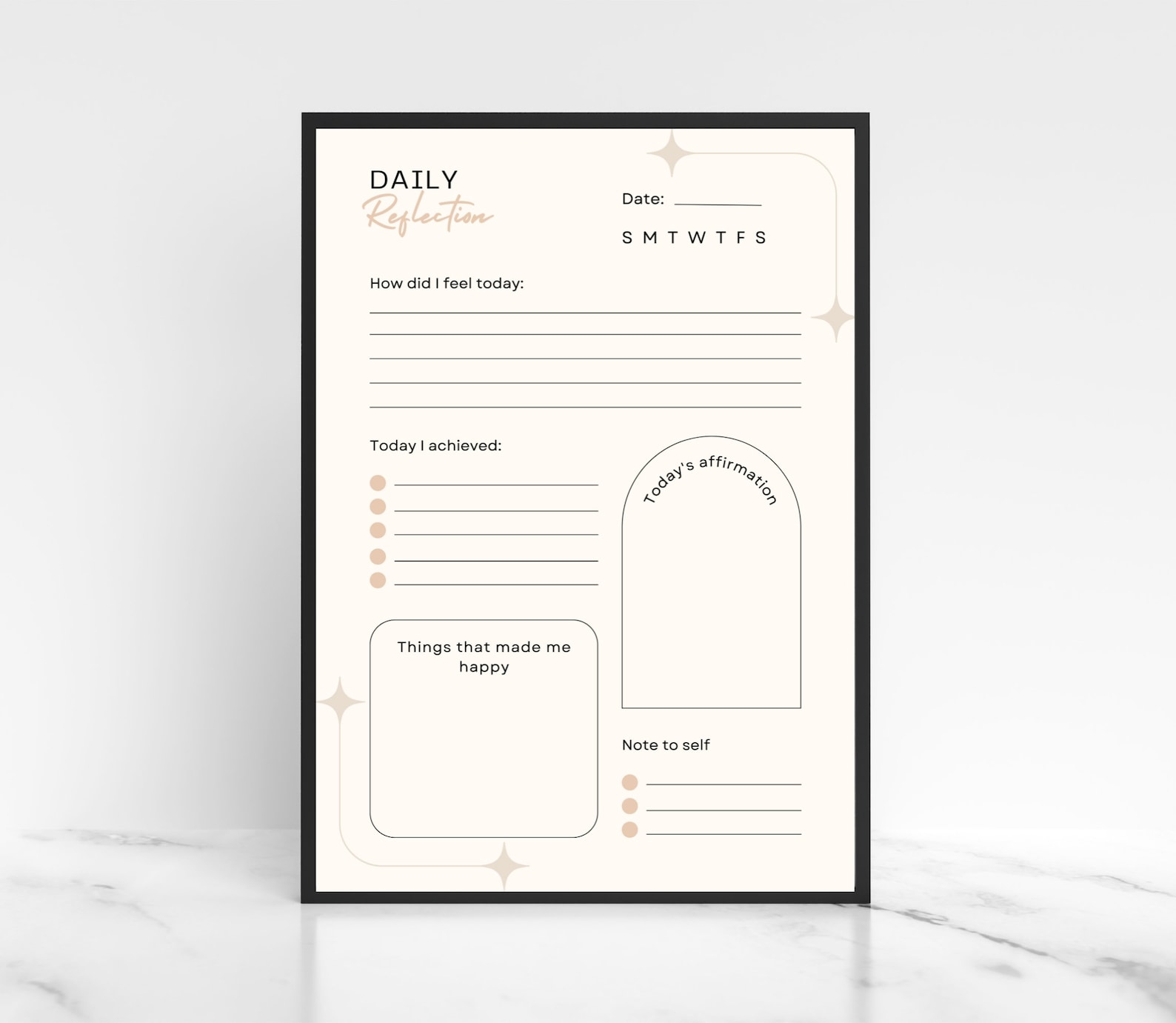 Daily Reflection Journal Printable, Daily Reviews Printable, Self ...