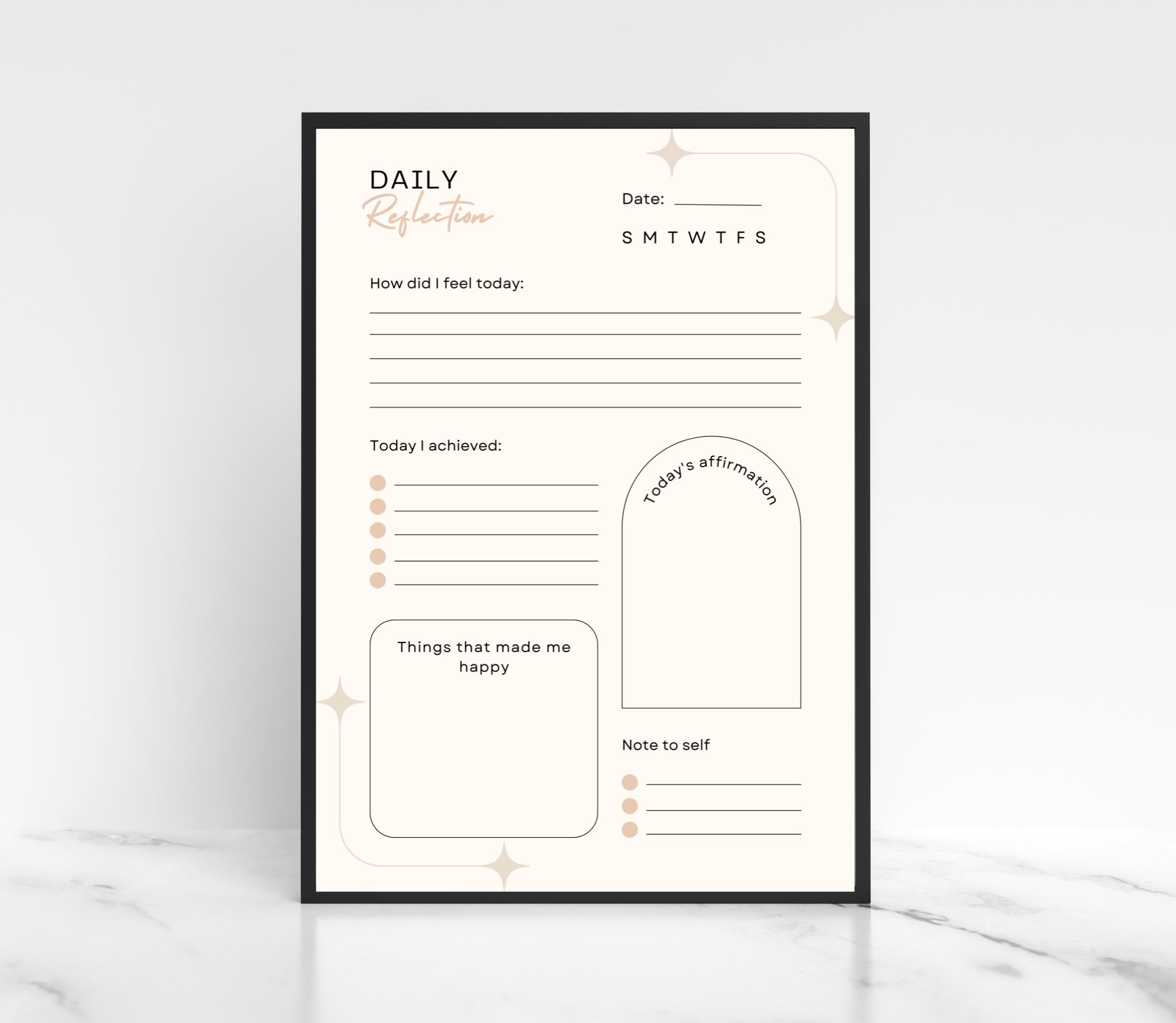 Daily Reflection Journal Printable, Daily Reviews Printable, Self ...