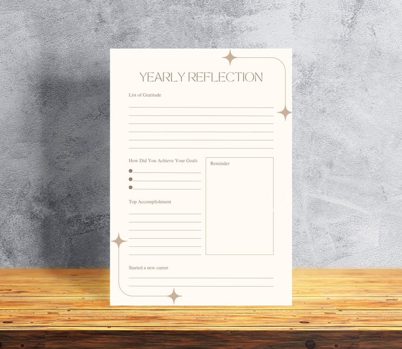 Yearly Reflection Journal, Yearly Review, Annual Review, Yearly Goals ...