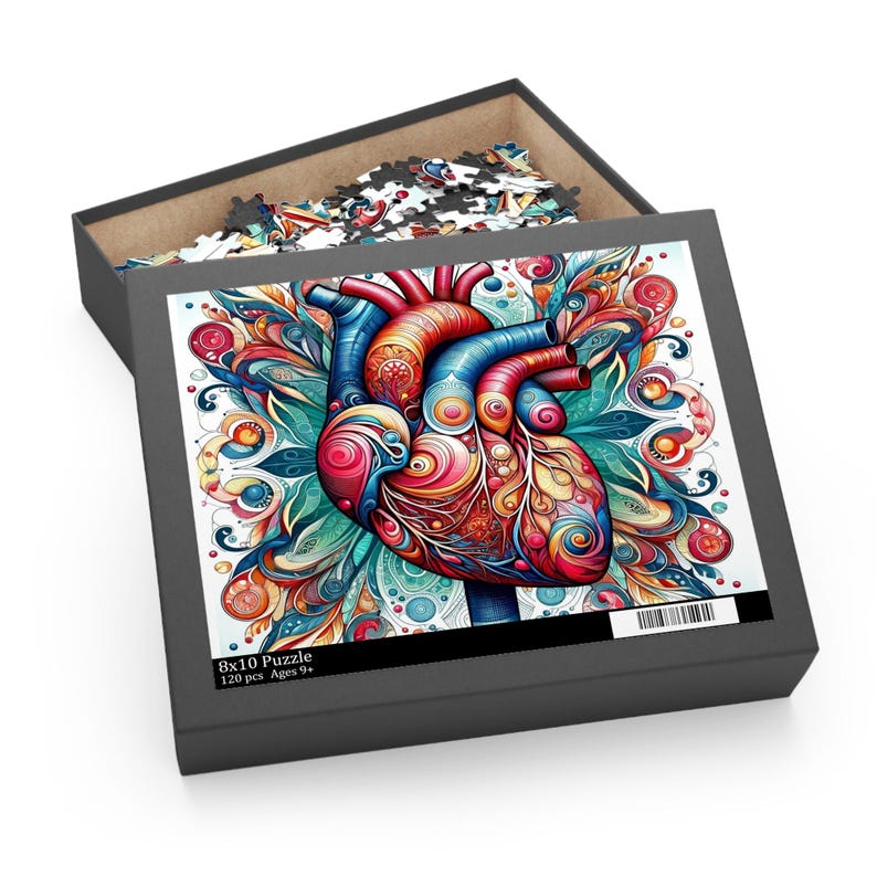 Puzzle Heart, Anatomy Art, for Healthcare, Nurses, Teachers, Students ...