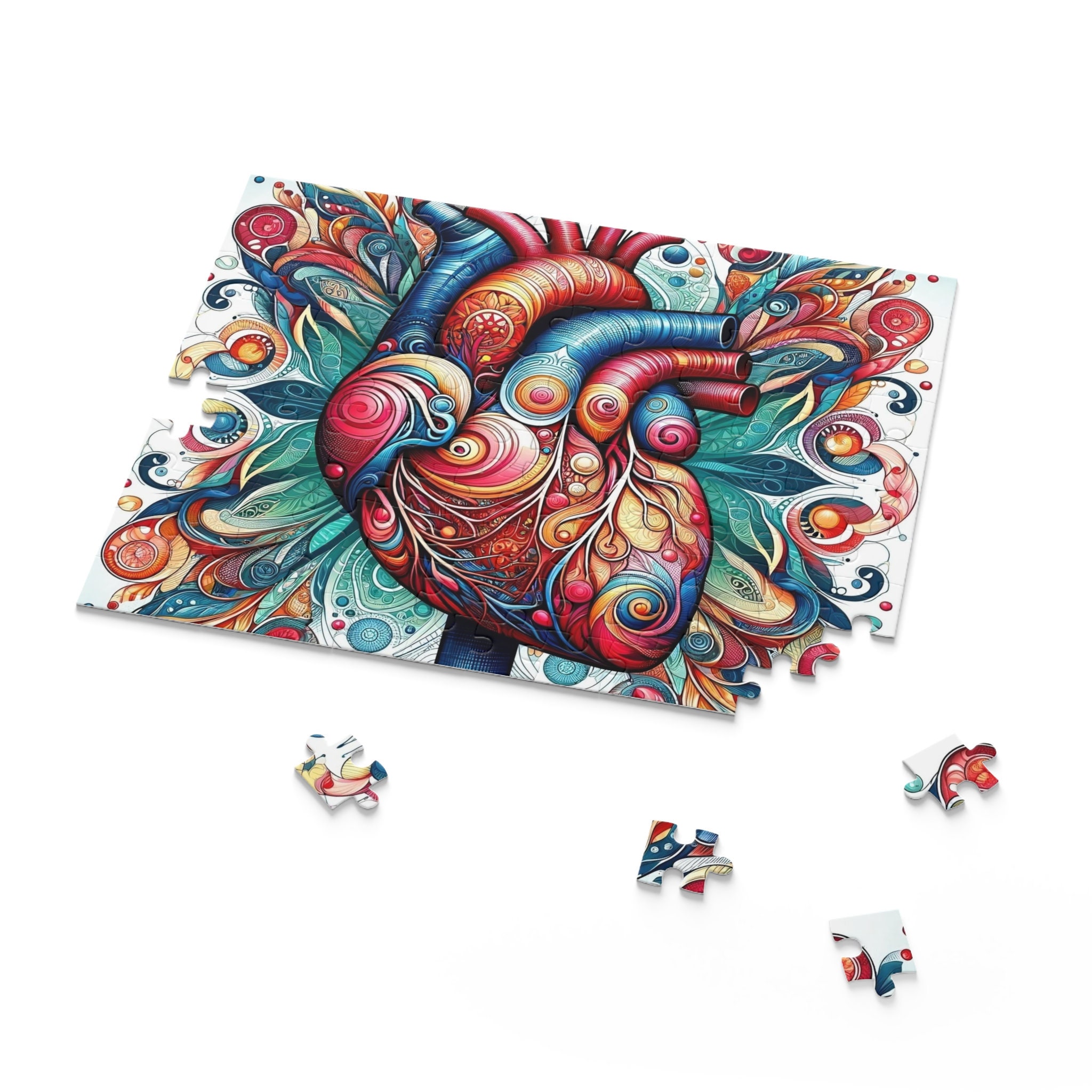 Puzzle Heart, Anatomy Art, for Healthcare, Nurses, Teachers, Students ...