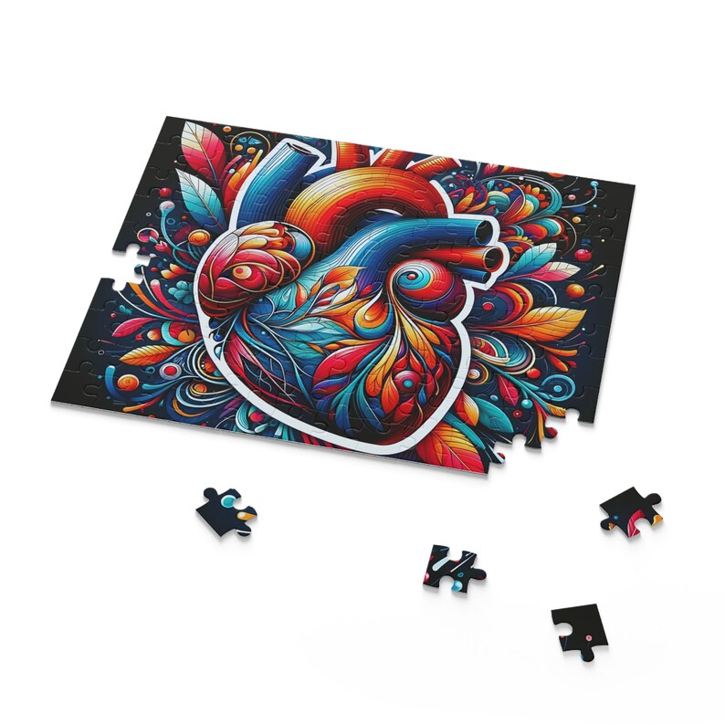 Jigsaw Puzzle Heart, Anatomy Art, for Healthcare, Nurses, Teachers ...