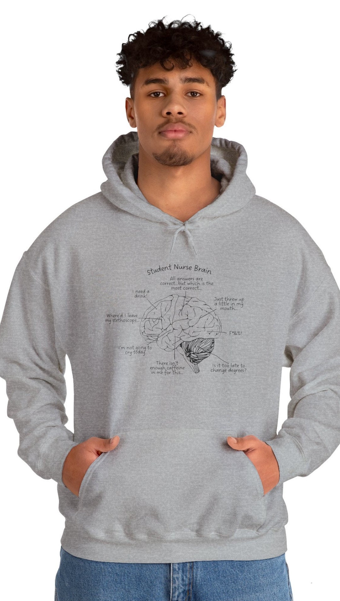 Student Nurse Brain Sweatshirt, Nursing Student Brain, Nursing School ...