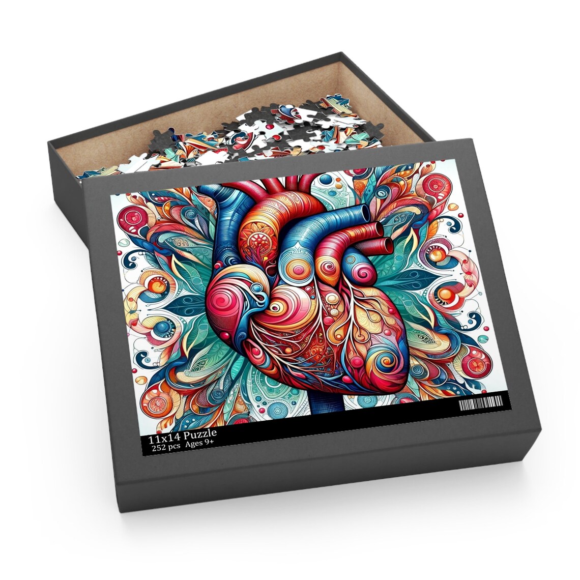 Puzzle Heart, Anatomy Art, for Healthcare, Nurses, Teachers, Students ...