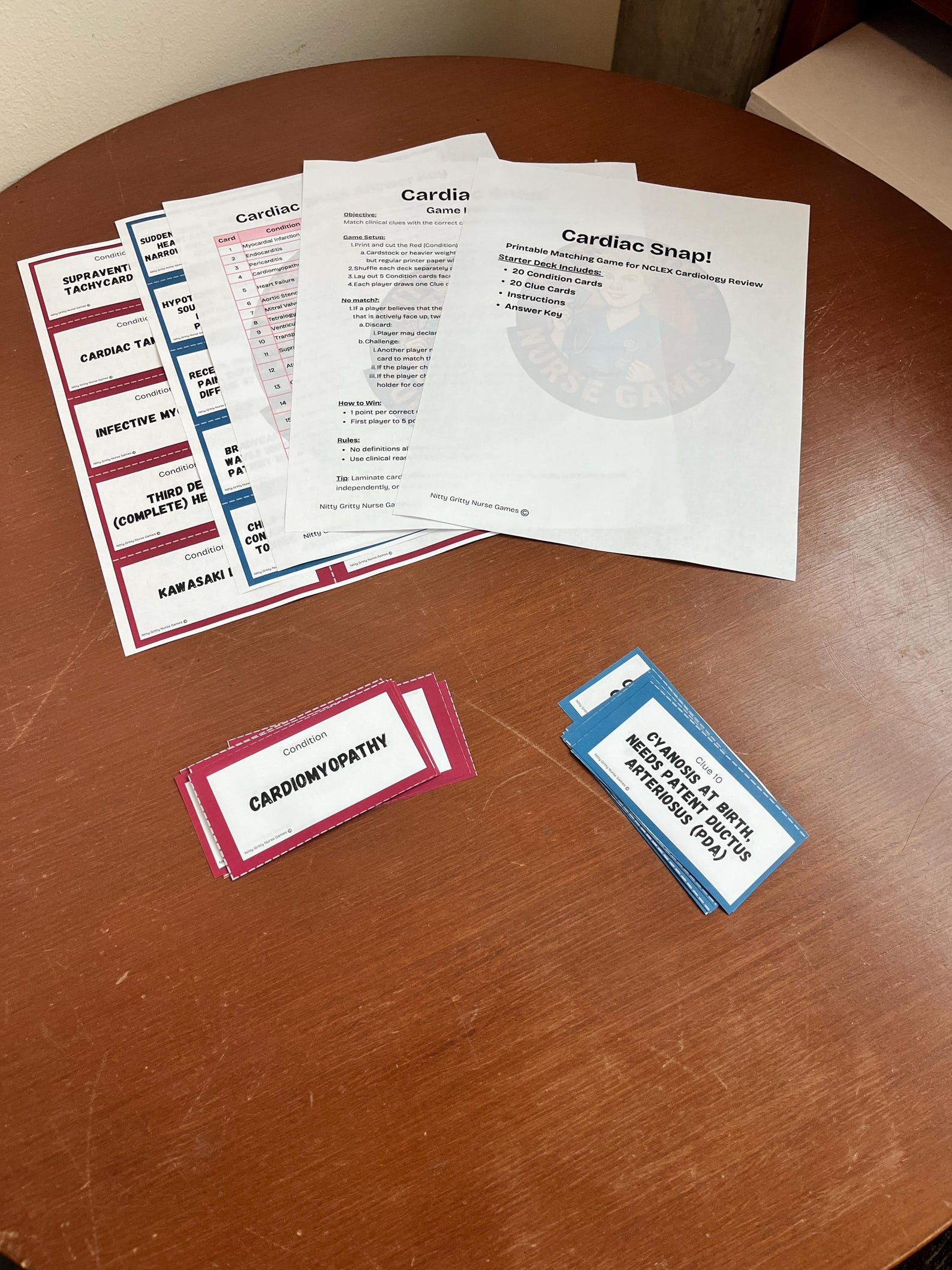 Cardiac Snap! NCLEX Printable Matching Game – Cardiology Study Tool for ...