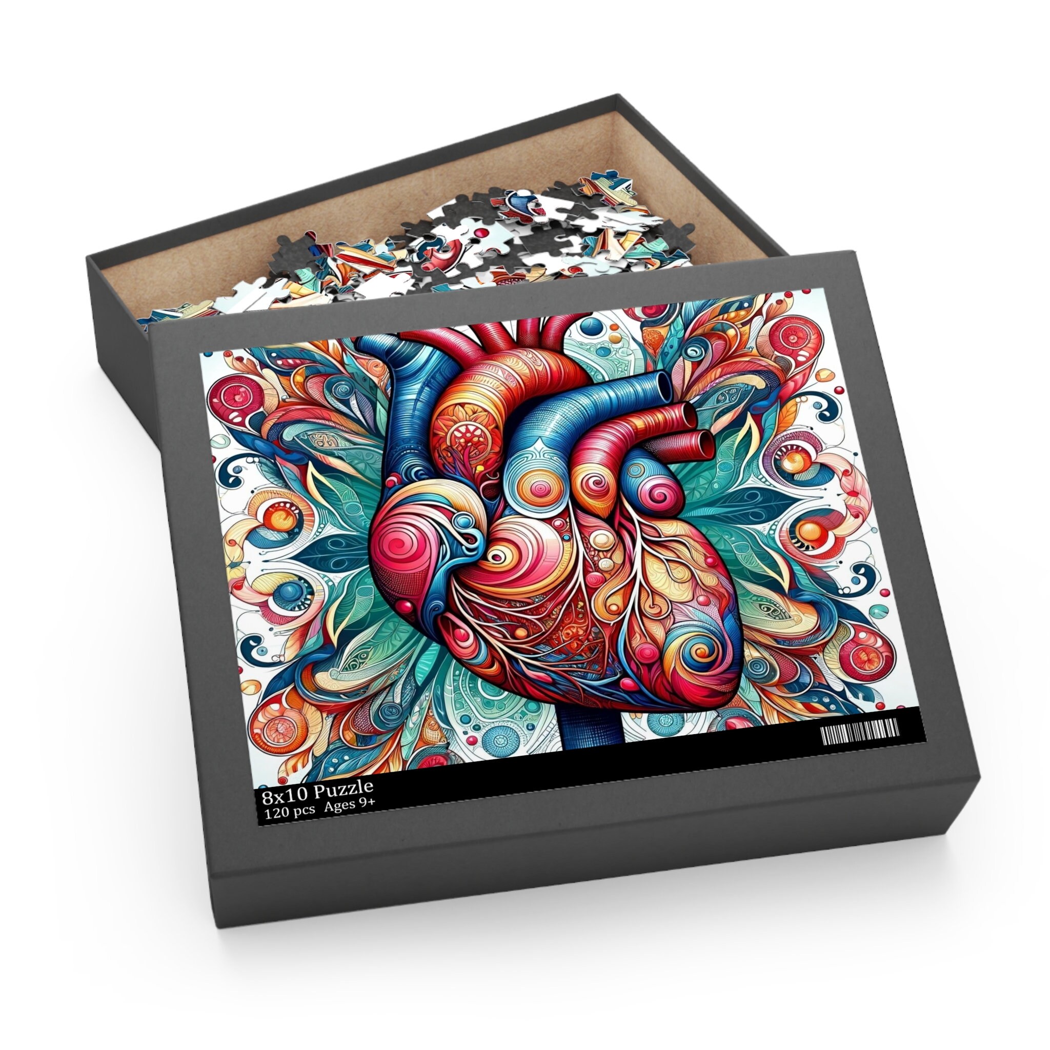 Puzzle Heart, Anatomy Art, for Healthcare, Nurses, Teachers, Students ...