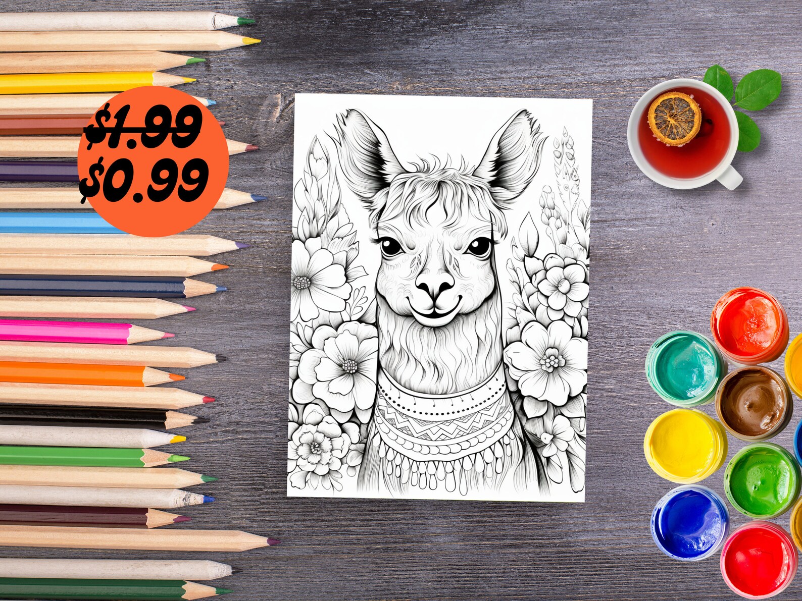 20 Cute Llamas Coloring Pages Digital Download - Etsy