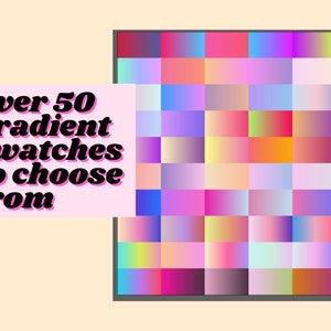 50 Gradient Swatches for Adobe Illustrator Gradient Swatch Graphic ...
