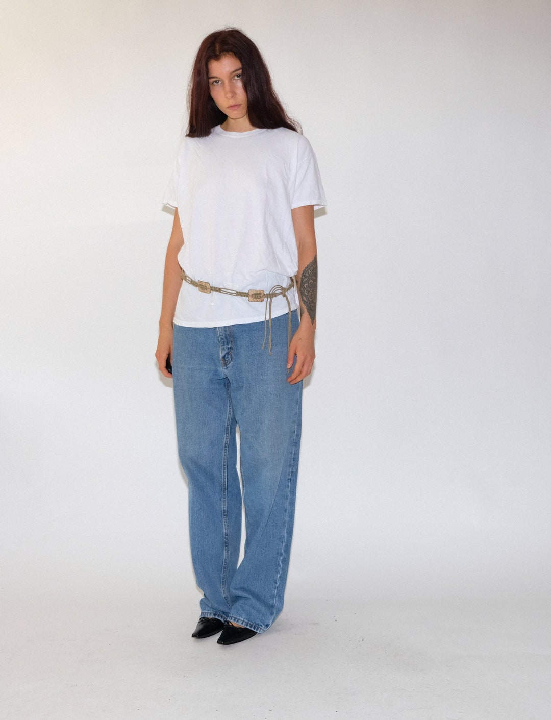 Woven Cotton Belt W/ Rectangle Detail - Etsy