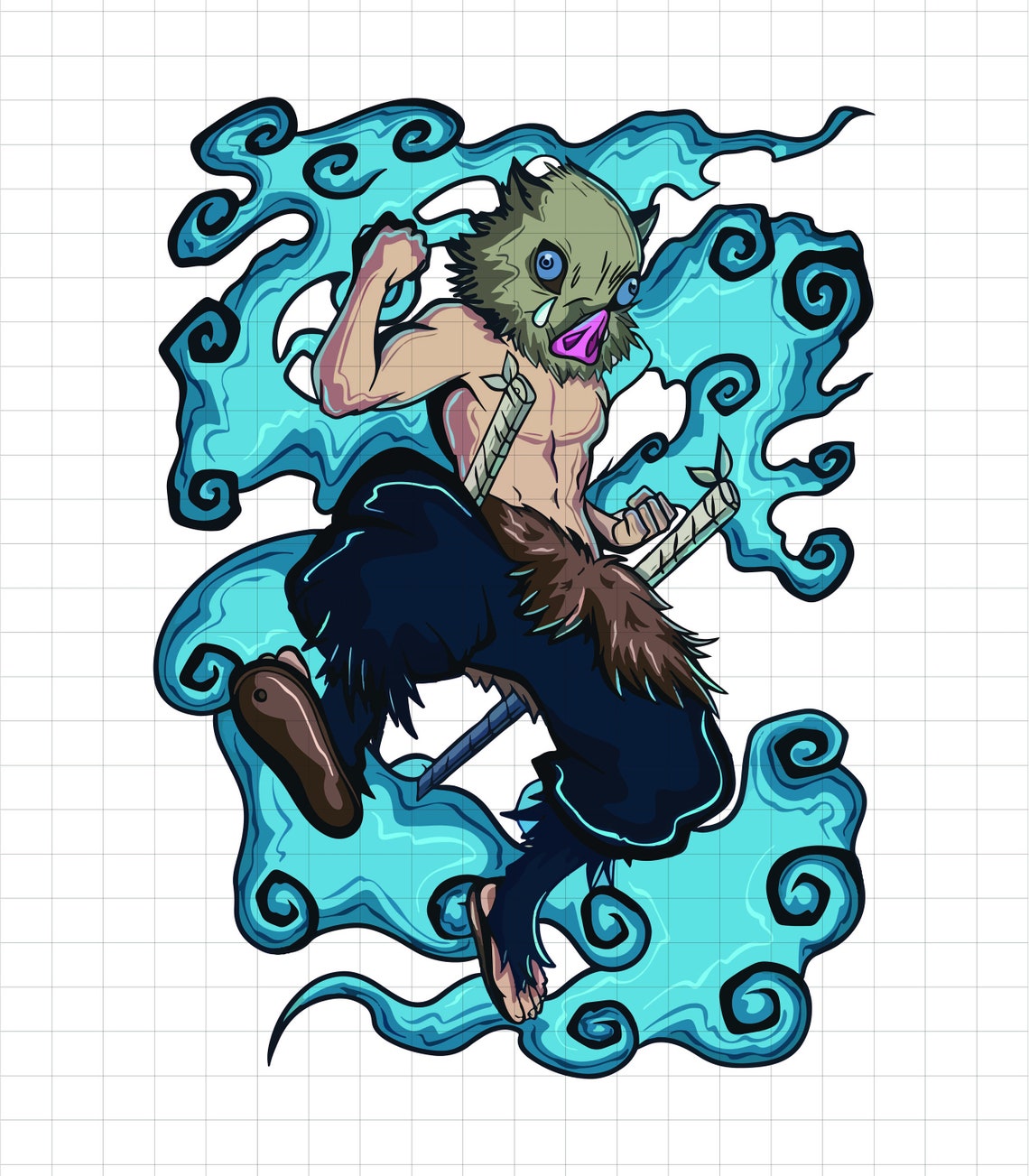 Demon Slayer Inosuke Png Demon Slayer Character Kimetsu No - Etsy