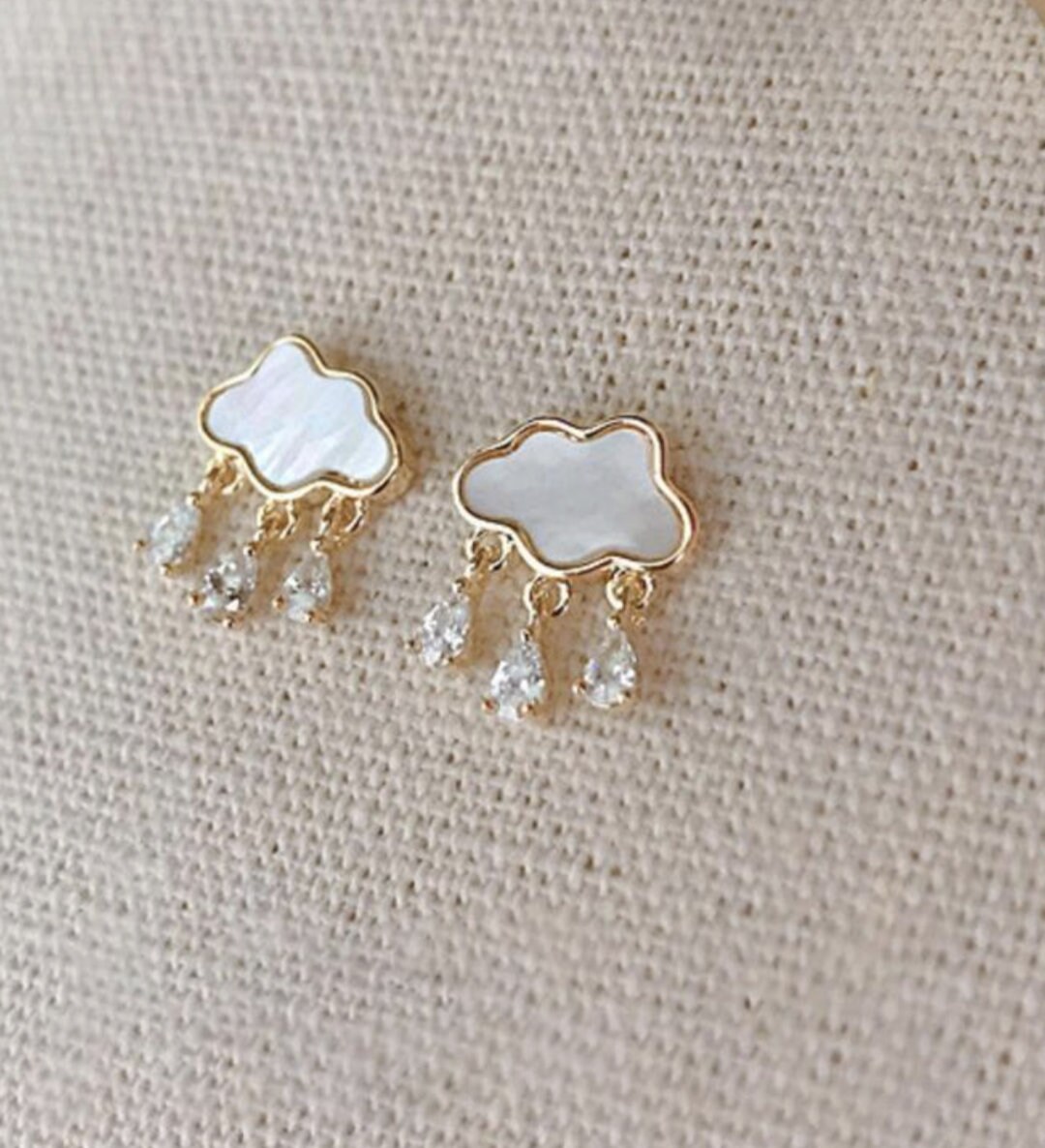Cute Cloud With Rain Drops Fashion Earrings - Etsy