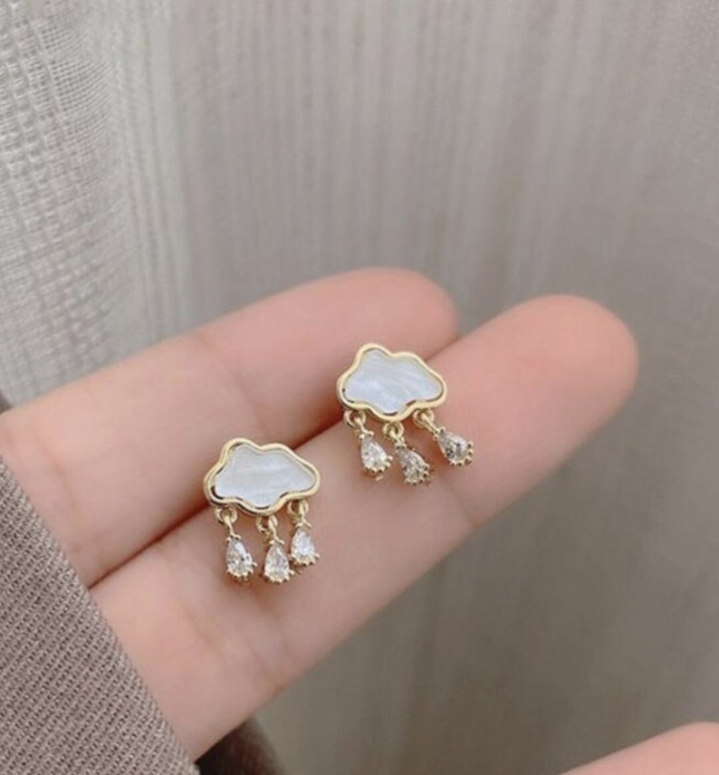 Cute Cloud With Rain Drops Fashion Earrings - Etsy