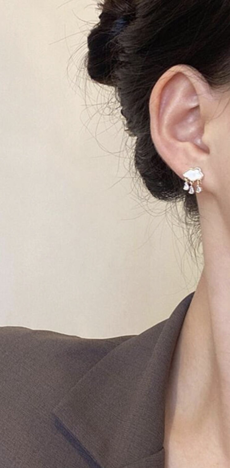 Cute Cloud With Rain Drops Fashion Earrings - Etsy