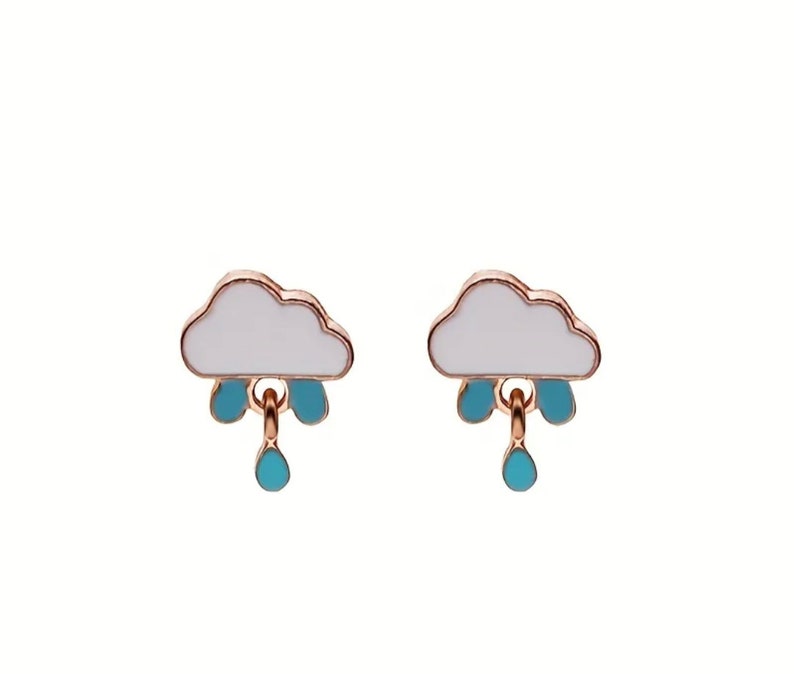 Cute Cloud With Rain Drops Fashion Earrings - Etsy