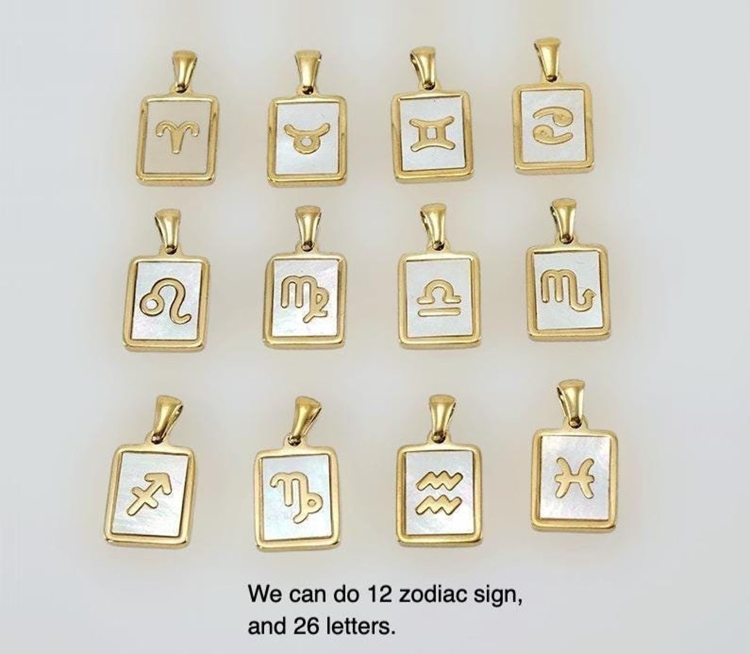 Birthday Gift Pearl Choker Zodiac Tarot Constellation Signs Letter ...