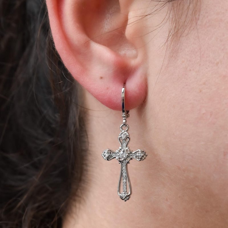 Cross Earrings - Etsy