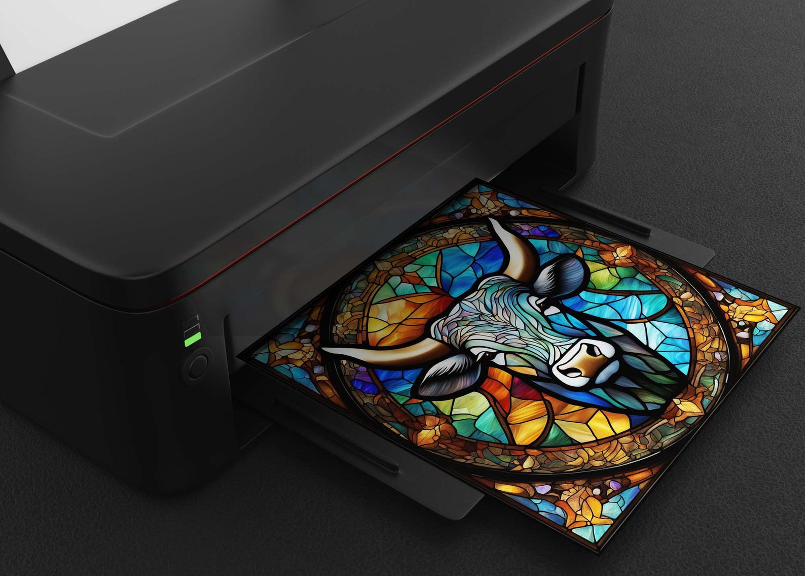 Red Bull Stained Glass Template Stained Glass Pattern JPG - Etsy