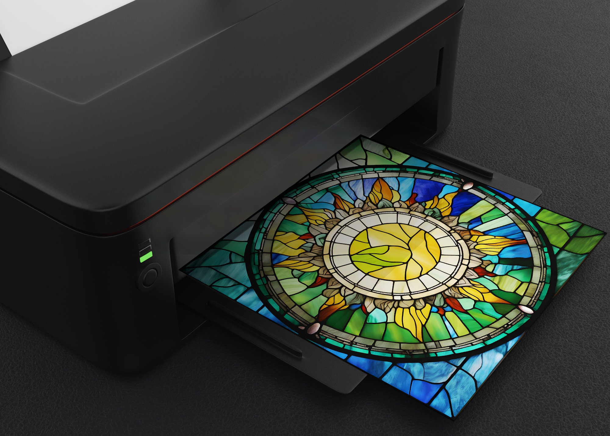 Circle Stained Glass Template, Stained Glass Pattern, JPG Format ...