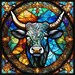 Red Bull Stained Glass Template Stained Glass Pattern JPG - Etsy