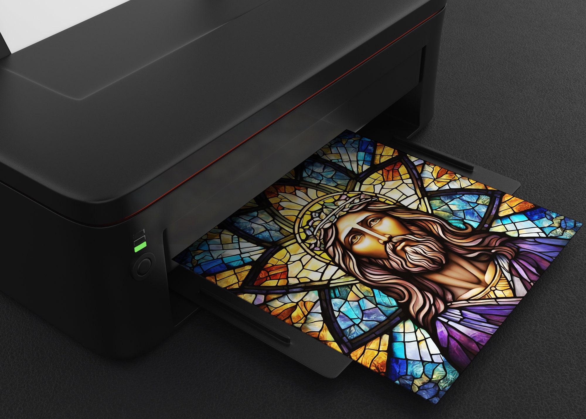 Jesus Stained Glass Template, Stained Glass Pattern, JPG Format ...