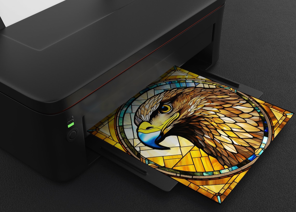 Eagle Head Stained Glass Template, Stained Glass Pattern, JPG Format ...