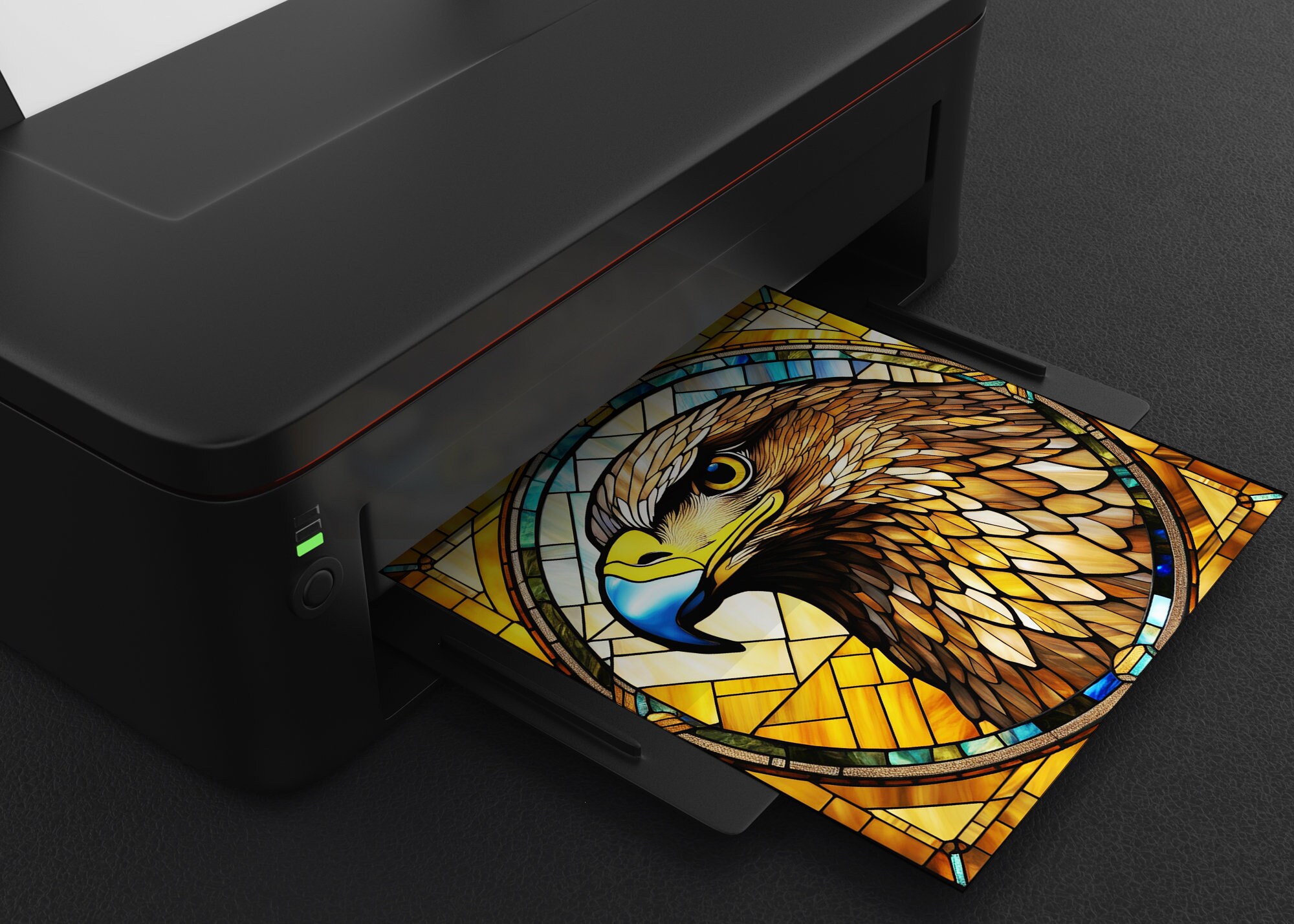 Eagle Head Stained Glass Template, Stained Glass Pattern, JPG Format ...