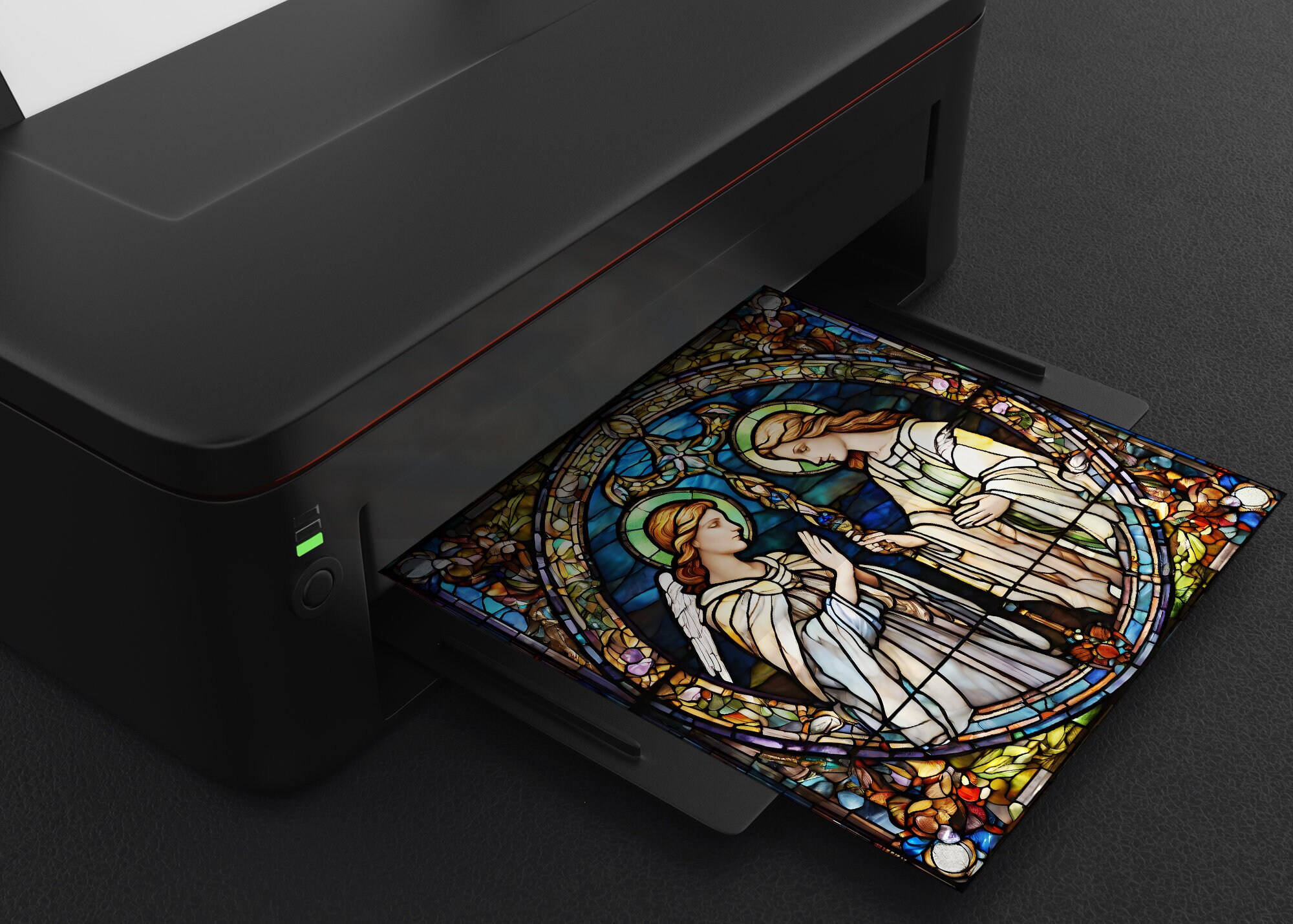 Saint and Angel Stained Glass Template, Stained Glass Pattern, JPG ...