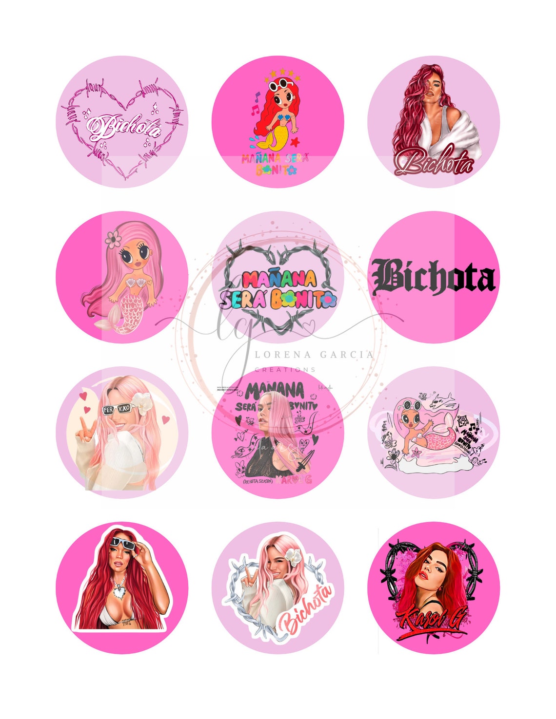 Karol G Digital Toppers, Karol G Stickers, Karol G Party Favors, Karol ...