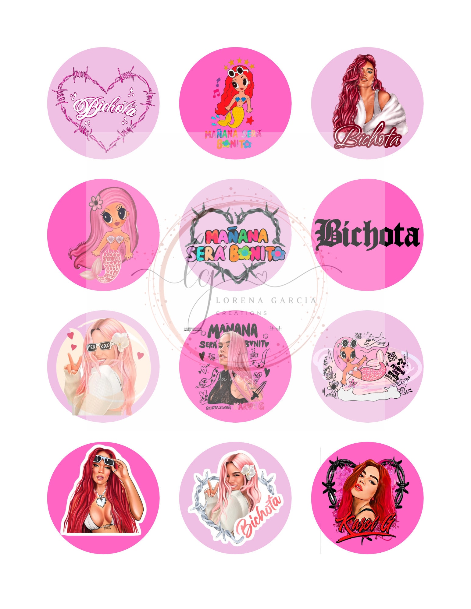 Karol G Digital Toppers, Karol G Stickers, Karol G Party Favors, Karol ...