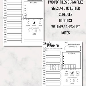 Daily Planner Printable, Daily Schedule, to Do List, Simple Planner ...