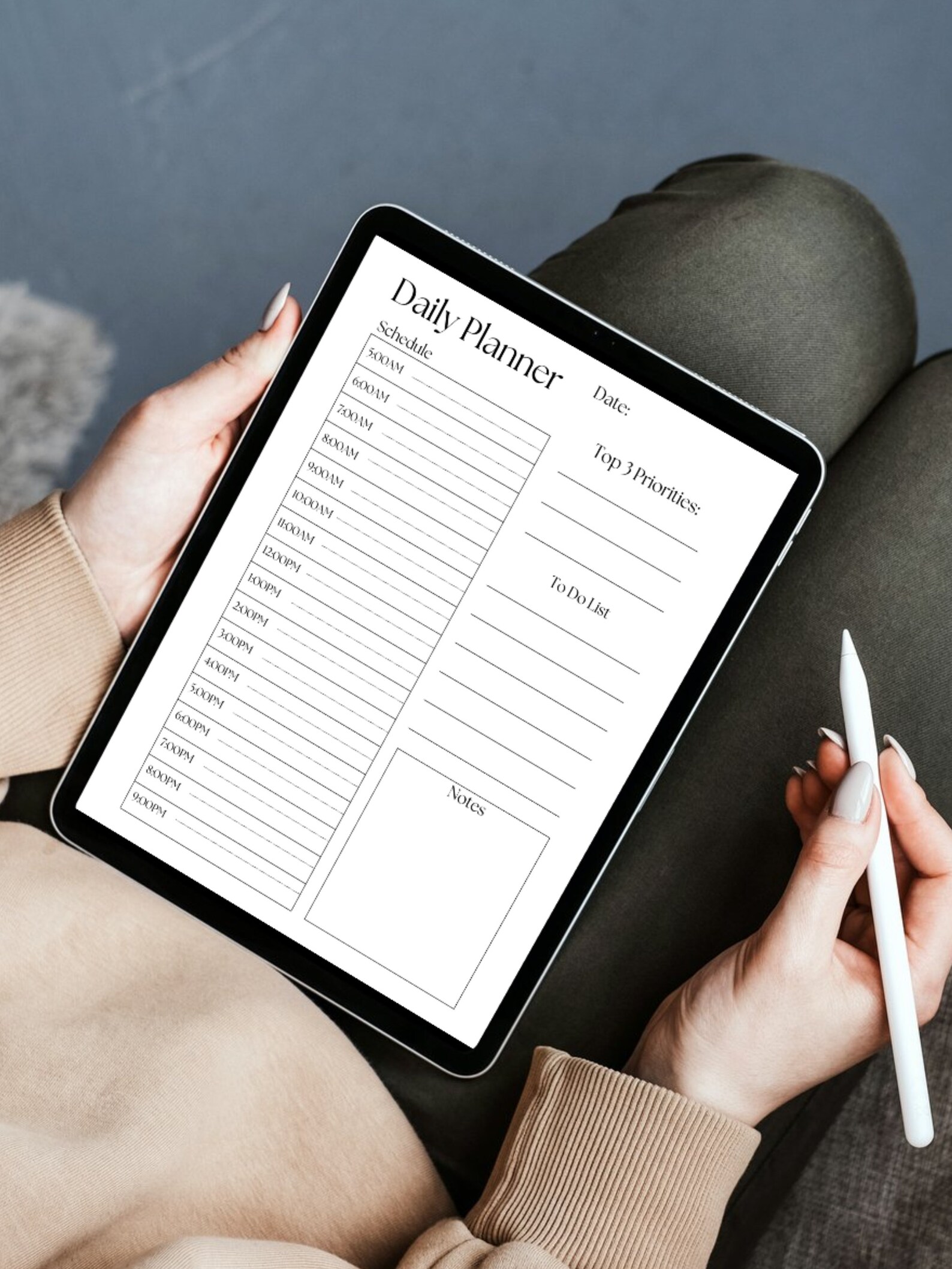 Daily Planner Printable, Simple Daily Schedule, Undated Daily Planner ...