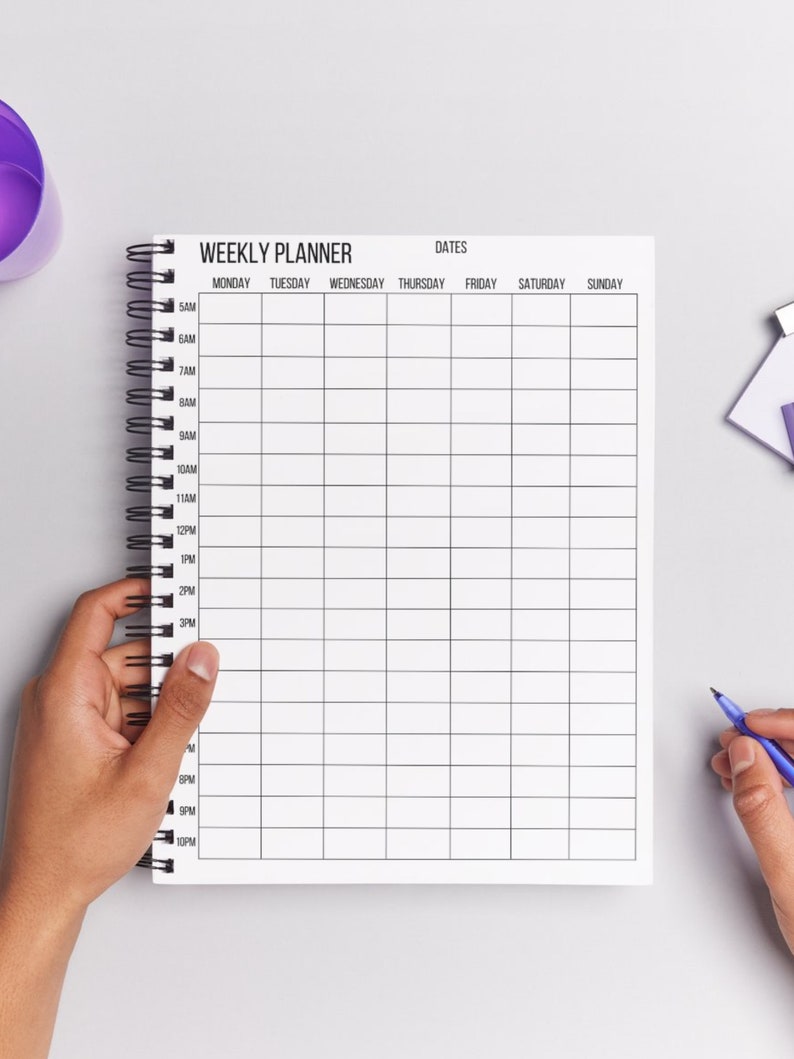 Weekly Planner Printable Portrait, Simple Weekly Schedule, Week at ...