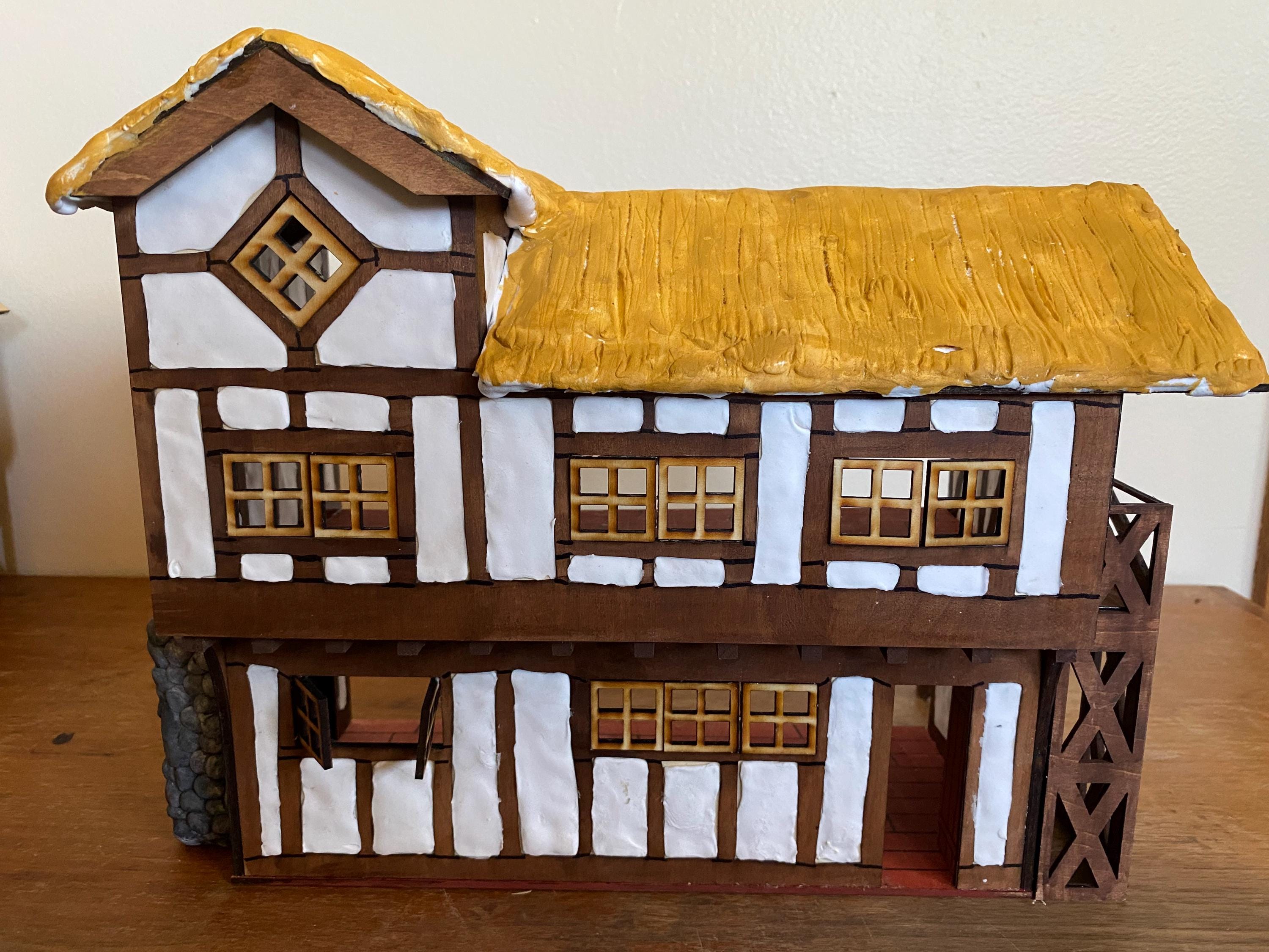 Plump Quail Tavern 1:24 Half Scale Miniature Kit Tudor Tavern Dollhouse ...