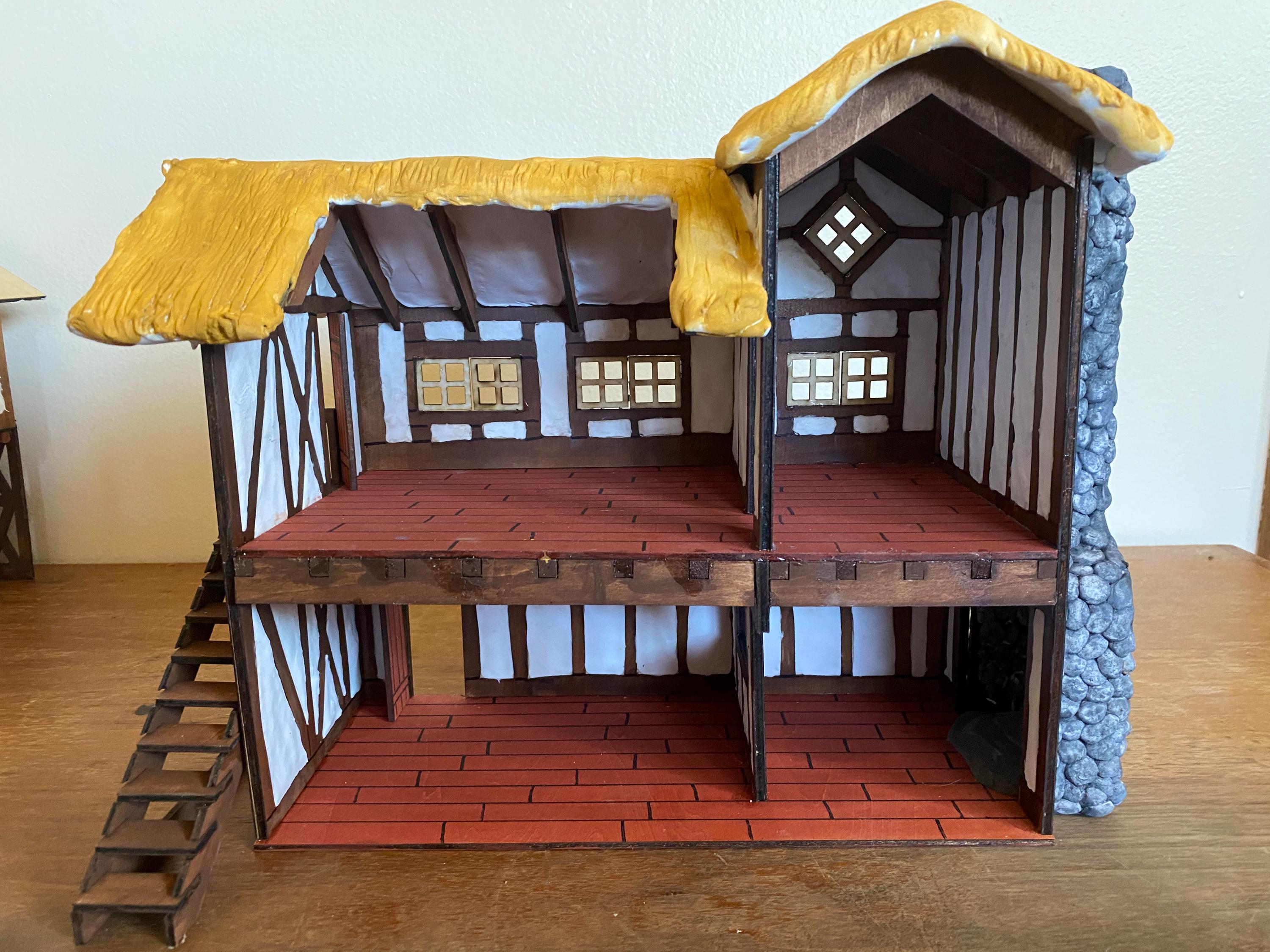 Plump Quail Tavern 1:24 Half Scale Miniature Kit Tudor Tavern Dollhouse ...