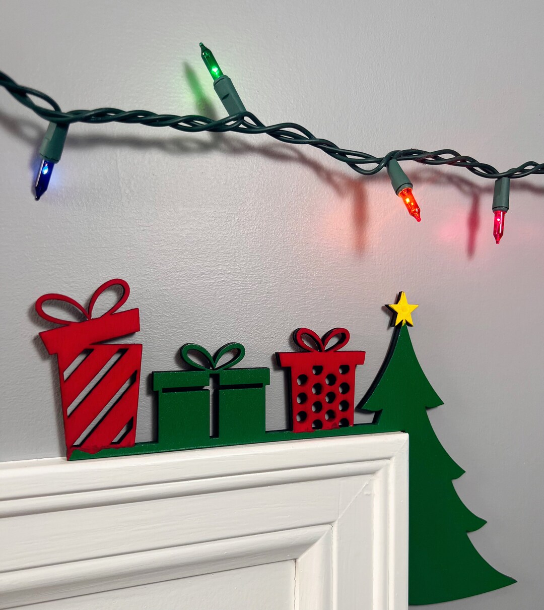 Christmas Door Corner Decor - Merry Christmas Tree - Etsy