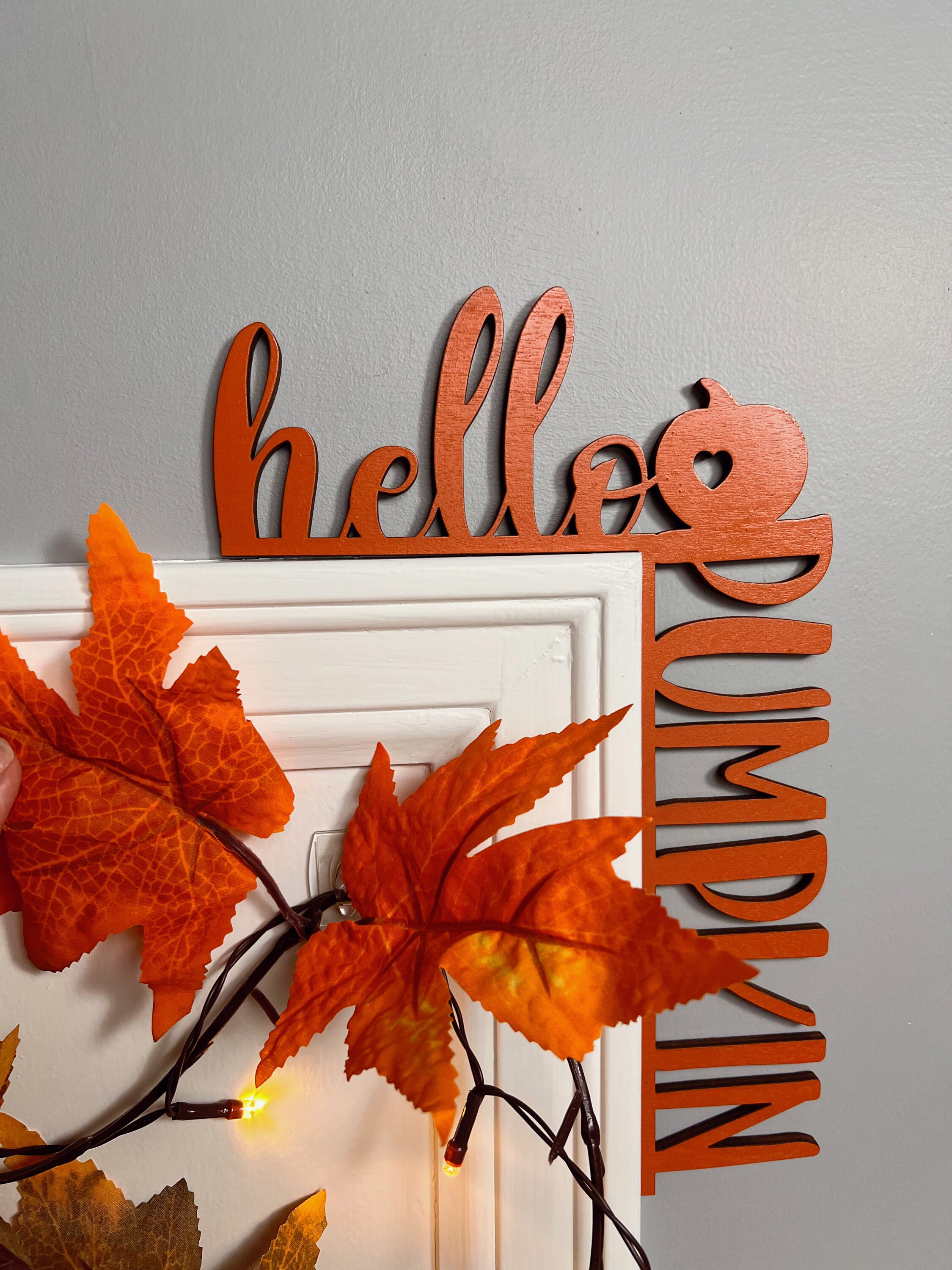 Autumn Door Corner Decor - Hello Pumpkin - Etsy